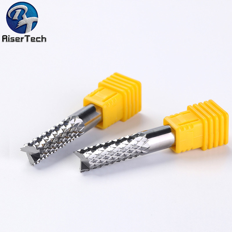 Corn Teeth Flute CNC Router Bits Carbide End Mill For PCB Board Carbon ...